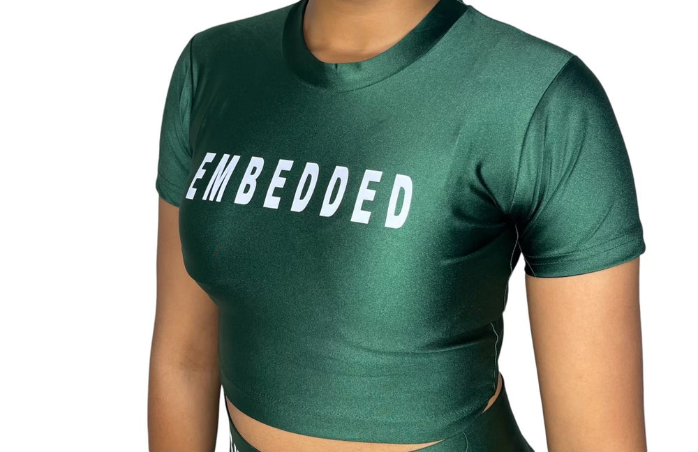 EMB Bottle Green Crop Top